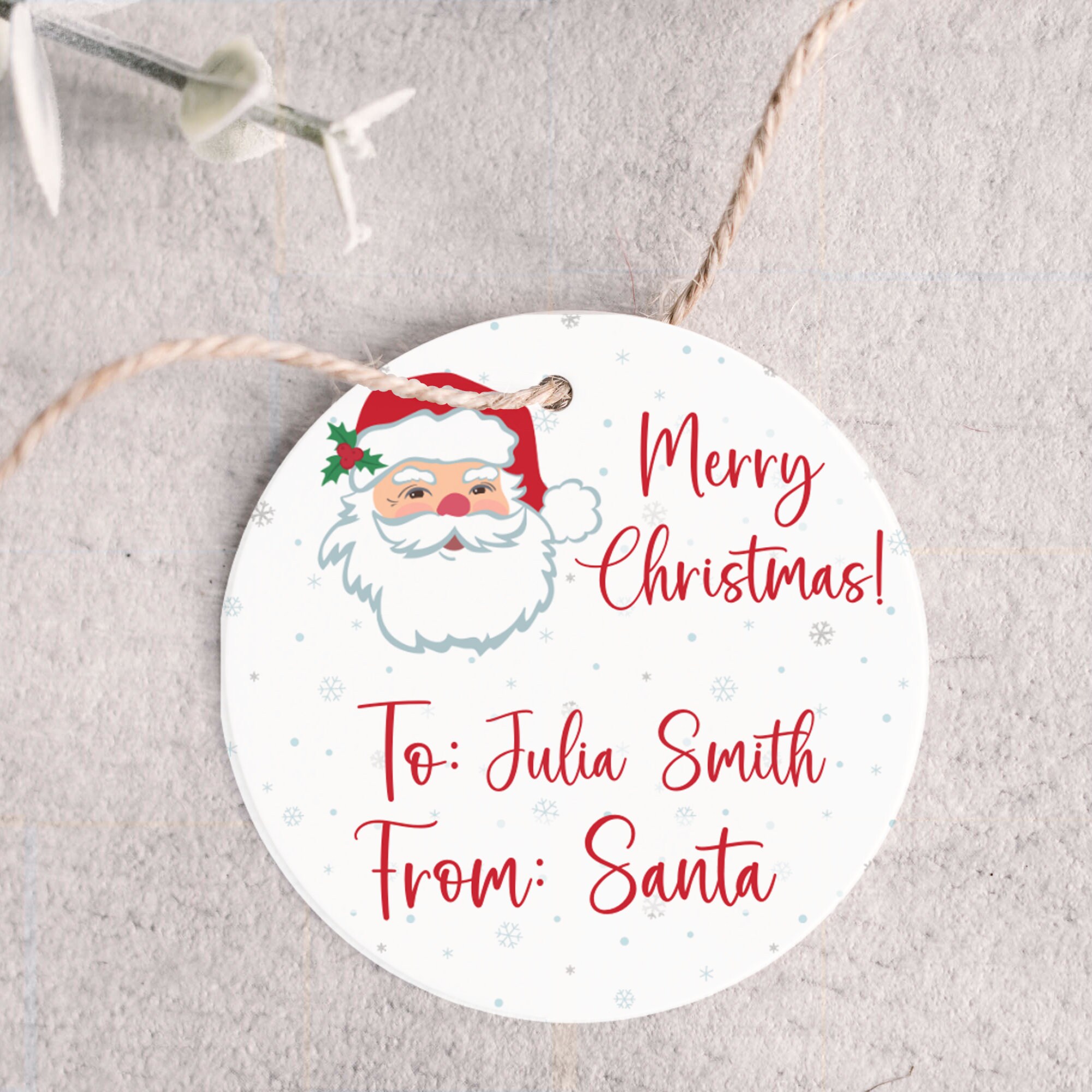 EDITABLE Santa Gift Tags Printable Christmas Tags - Etsy