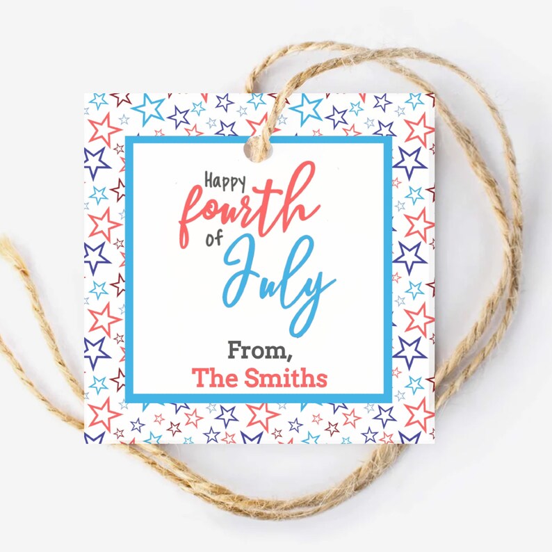 EDITABLE 4th of July Tags, Printable July 4th Tag, Fourth of July Party ...