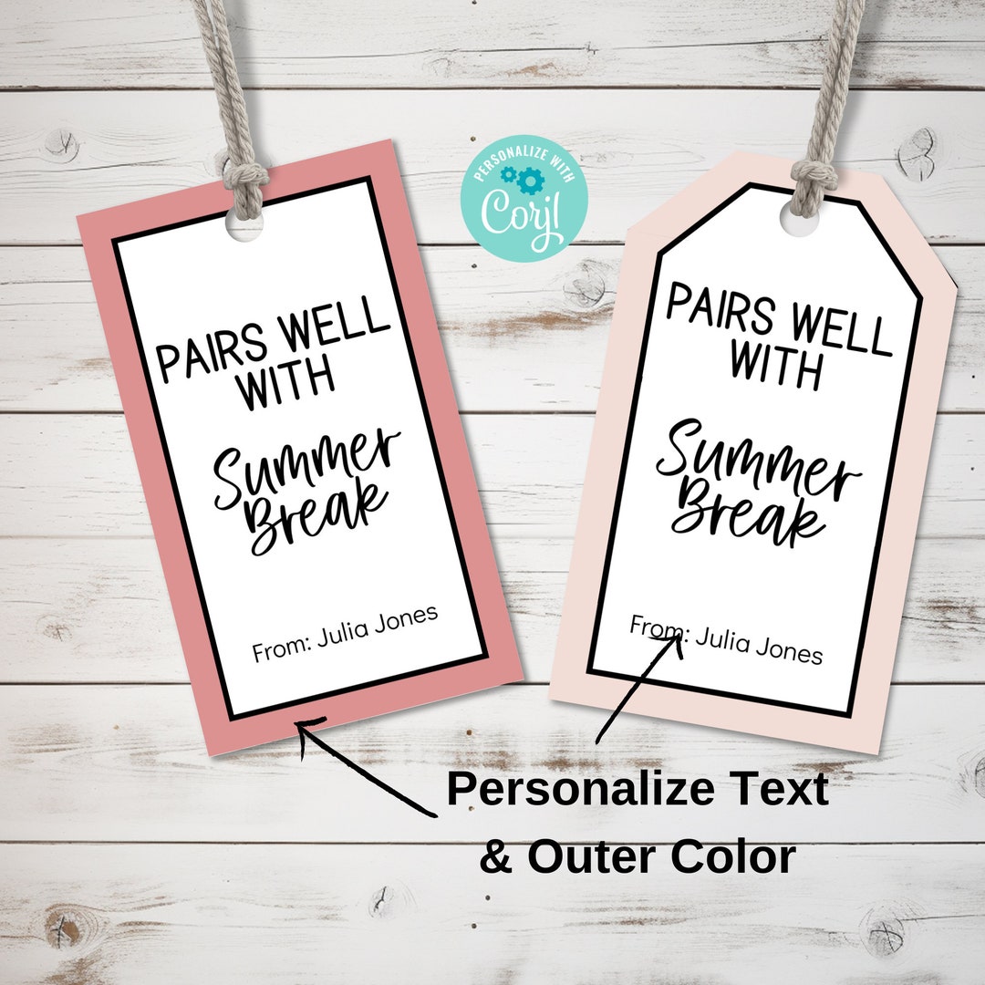 End of Year Teacher Appreciation Editable Gift Tag, Printable ...