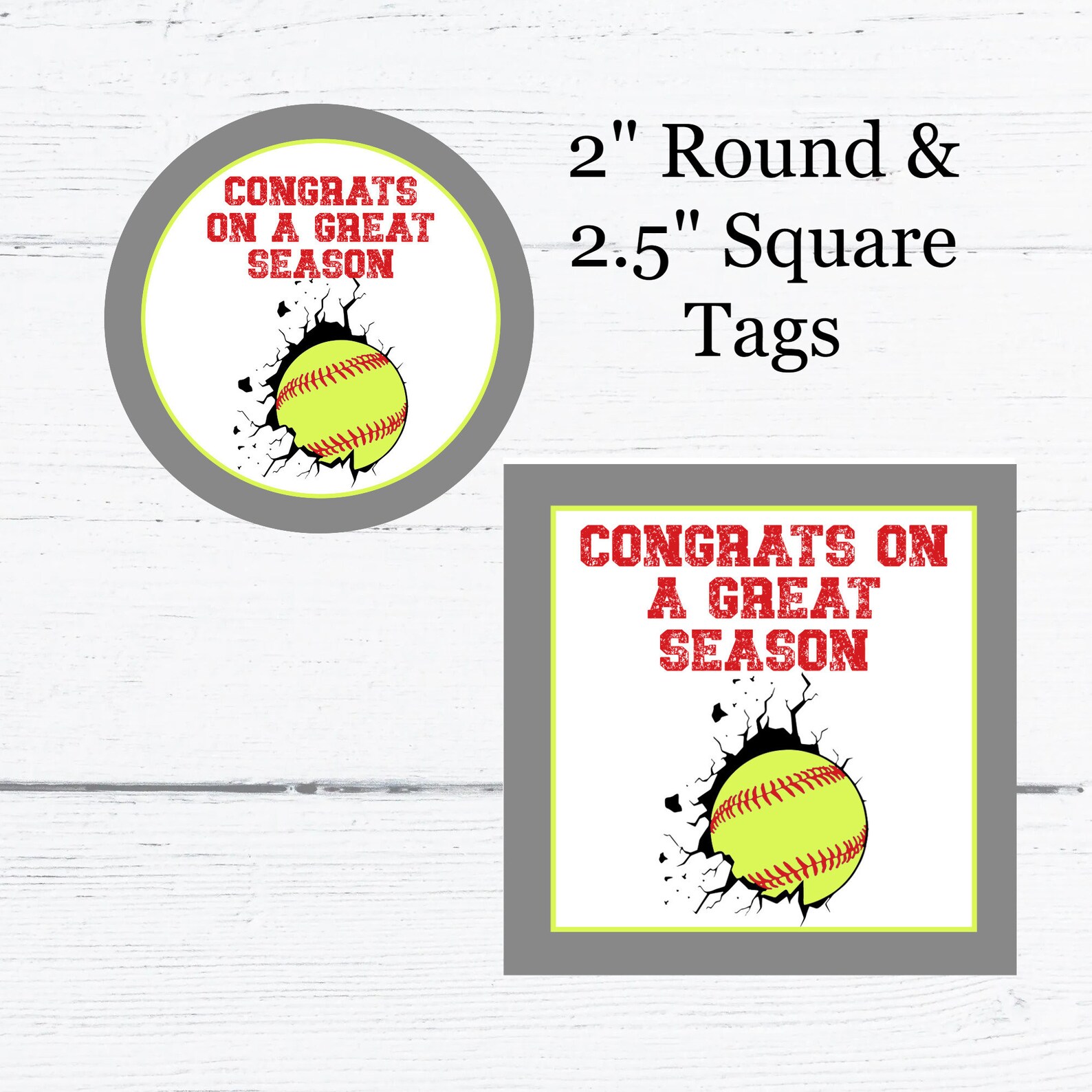 Printable Softball Tags, Congrats on a Great Season, Team Treat Tags ...