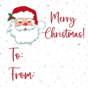 Printable Santa Gift Tags, Merry Christmas Tags, From Santa Tags, Happy ...