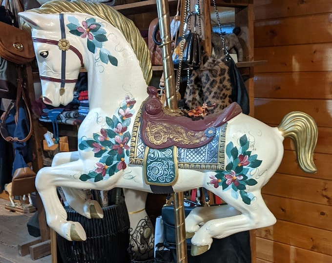 Vintage Carousel Horse Brass Ring Collection Peony 63" Tall -1990s - Etsy