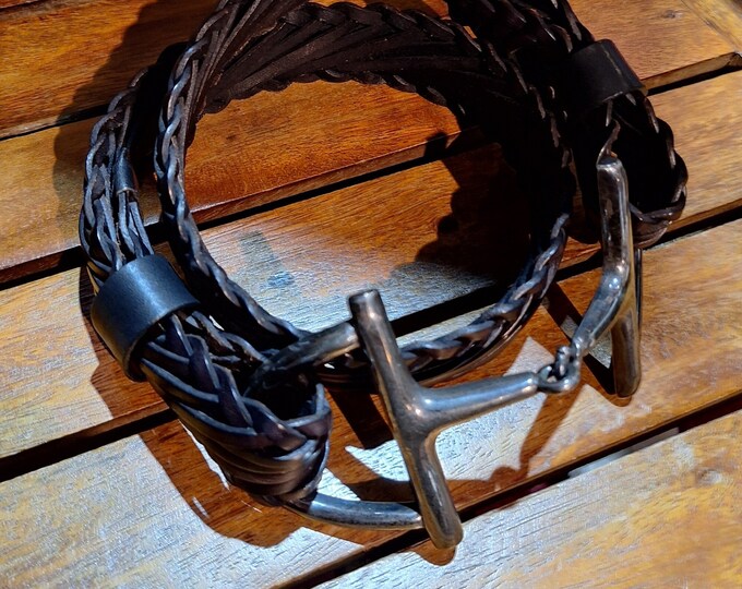Vintage Belt Braided/laced Leather With Sterling D-bit Buckle Pat ...