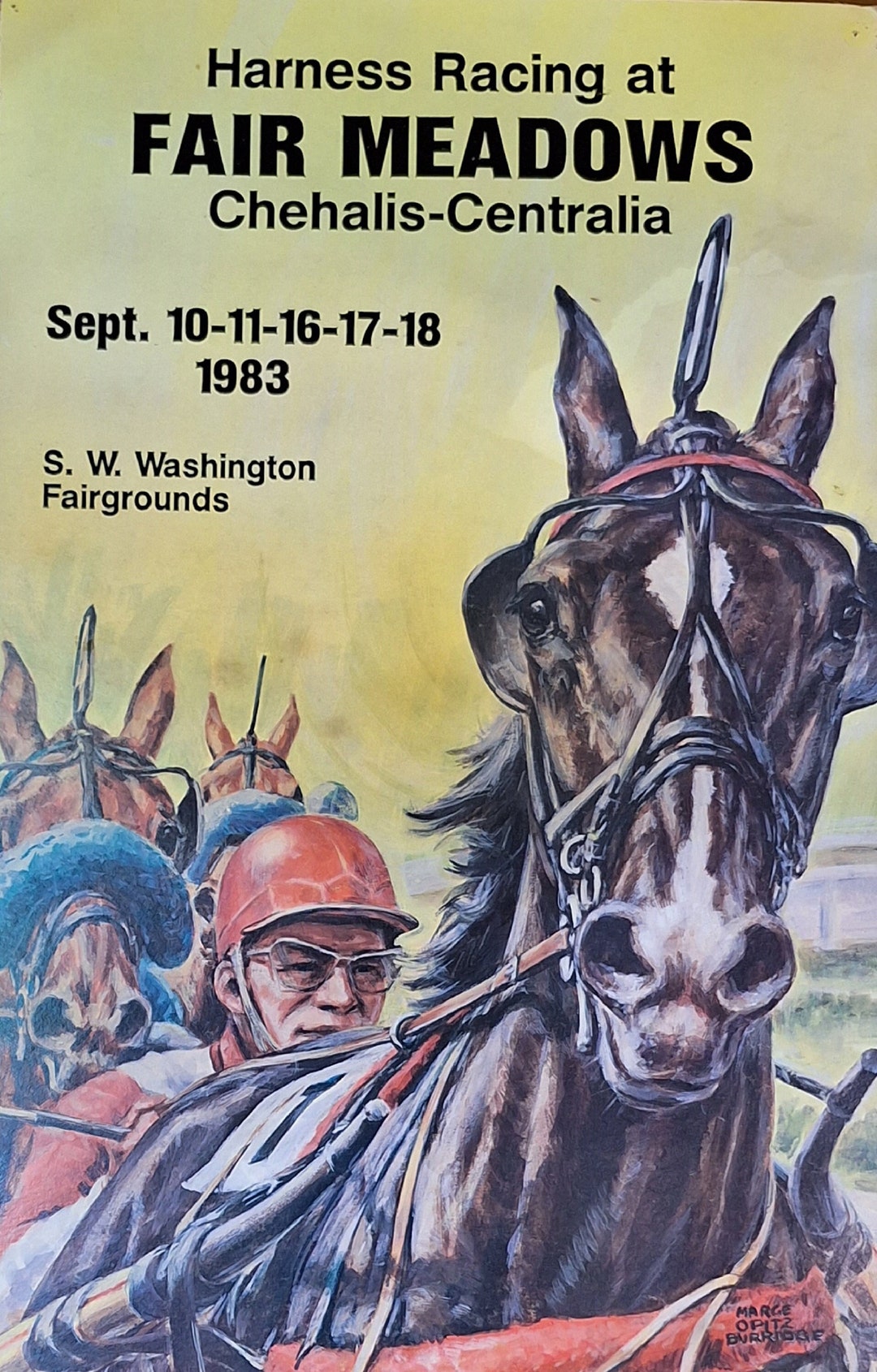 Vintage Poster Fair Meadows Harness Racing Chehalis-centralia - Etsy