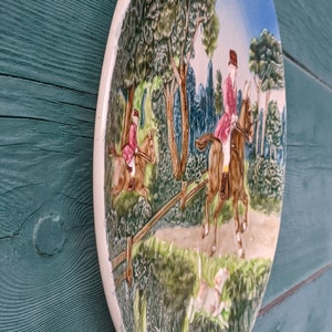 Vintage Large Décor Plate Fox Hunters in Relief Germany - Etsy