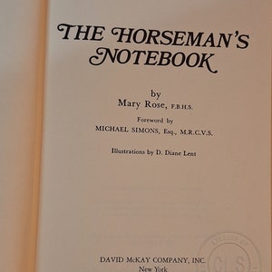 Vintage Book “the Horseman’s Notebook” by Mary Rose First Edition– 1972 ...