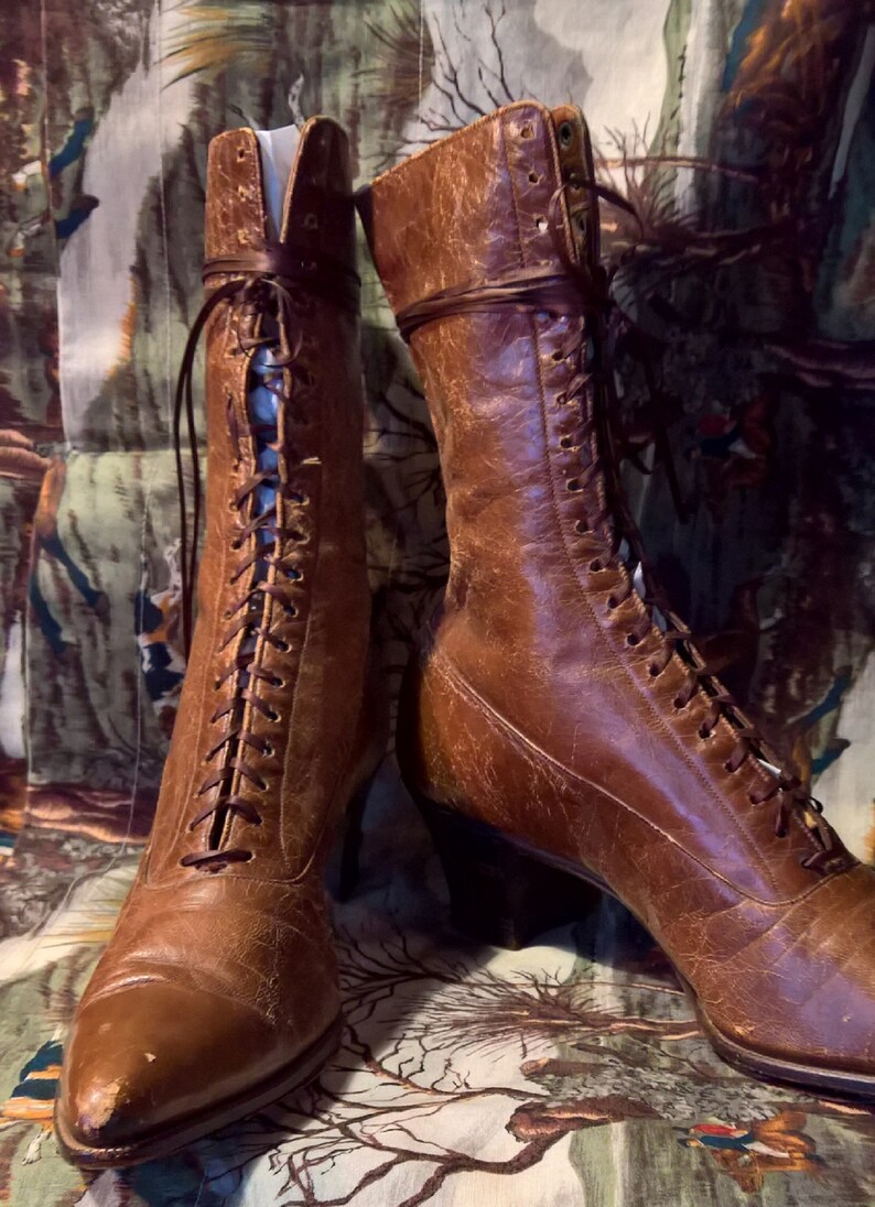 Botas antiguas victorianas con cordones Edwin Clapp 1900s | Etsy