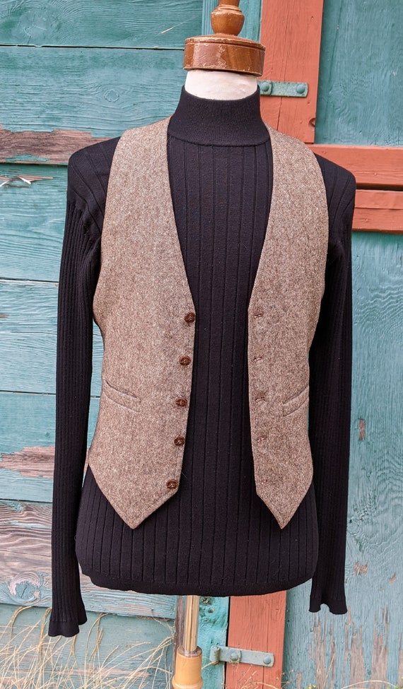 Vintage Tweed Vest 70s Gem