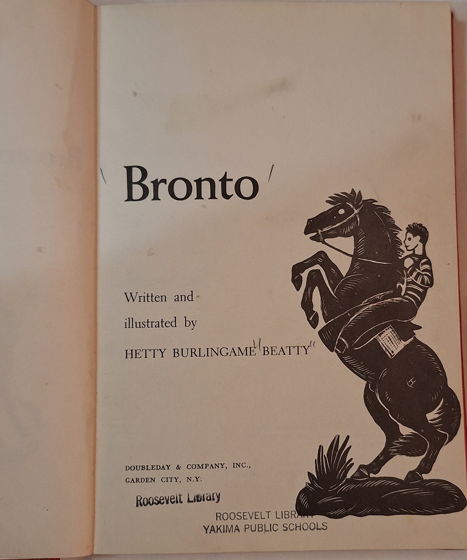 Vintage Book Bronto by Hetty Burlingame Beatty First Edition 1952 - Etsy