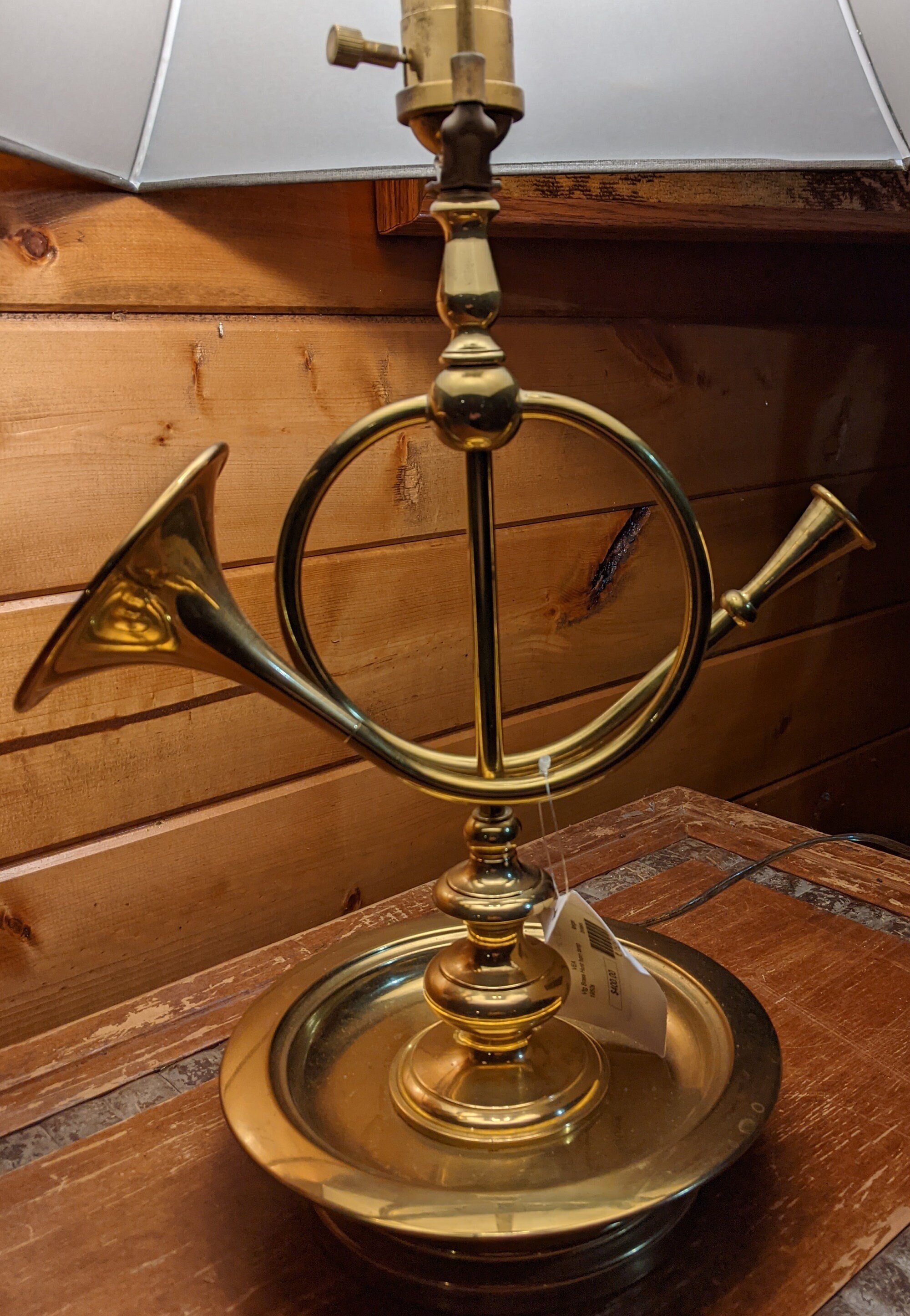 Vintage Brass Hunt Horn Lamp With Parchment Shade 1970s - Etsy