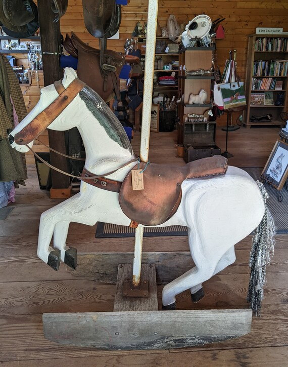 Vintage Carousel Horse Early Americana Solid Wood 1950s - Etsy