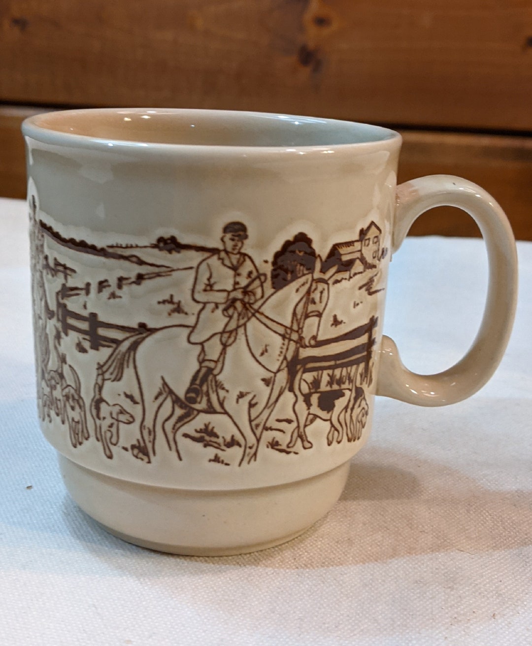 Vintage Coffee Mug Kiln Craft Staffordshire England Field Hunters 1970s ...