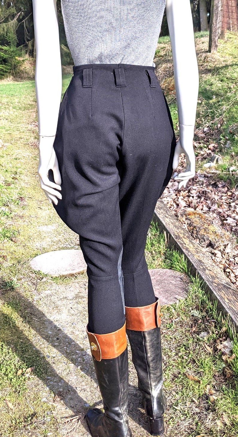 Vintage Jodhpur Breech Riding Black With Flare Leg and Foot Strap ...