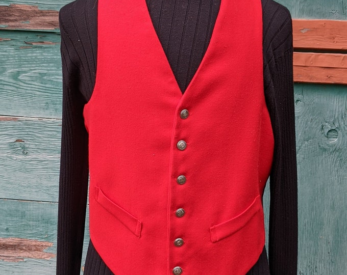 Vintage Men’s Hacking Vest Red Huntsman Wool – 1960s - Etsy