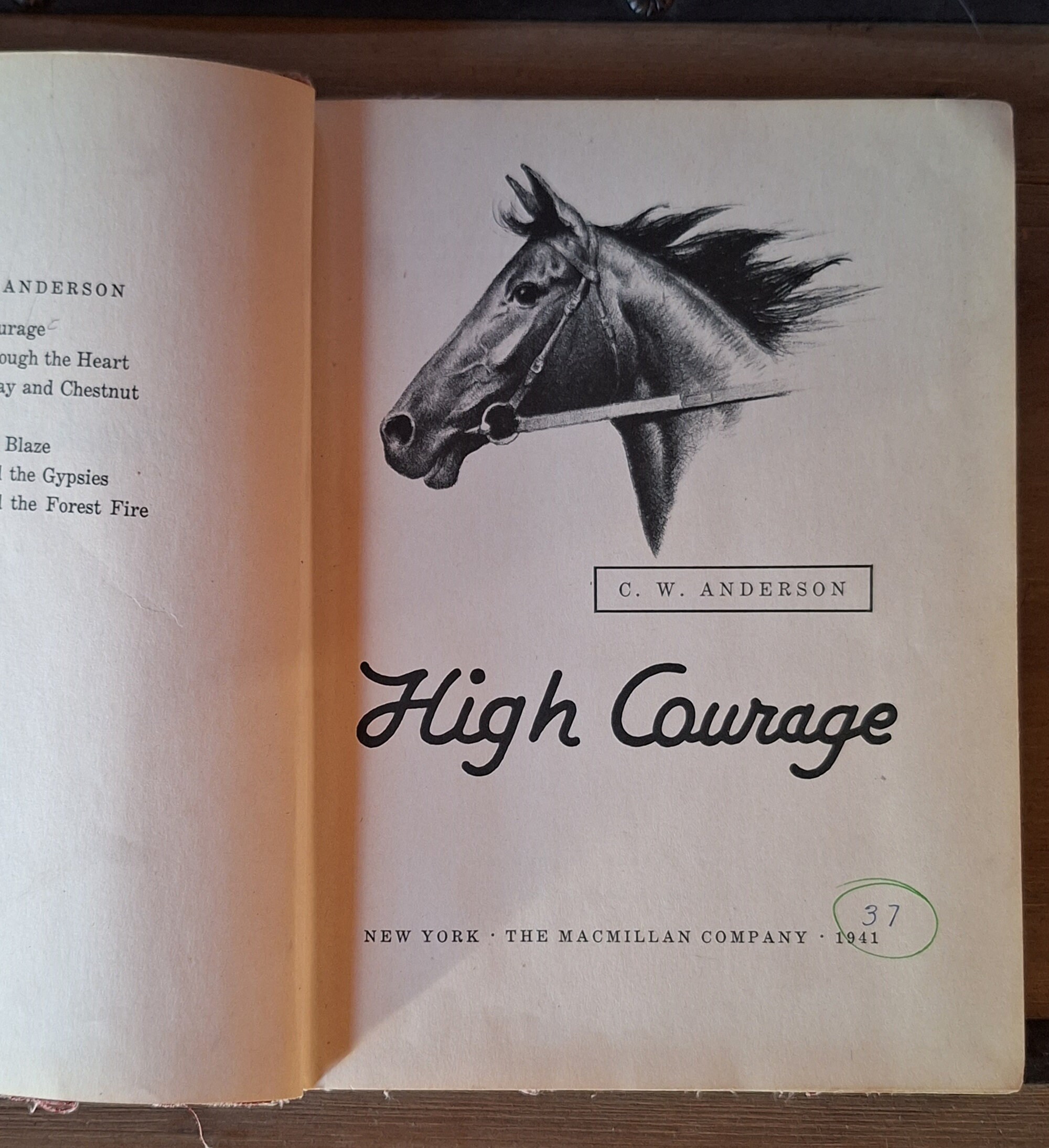 Vintage Book “high Courage” by C.W. Anderson Frist Edition– 1941 - Etsy