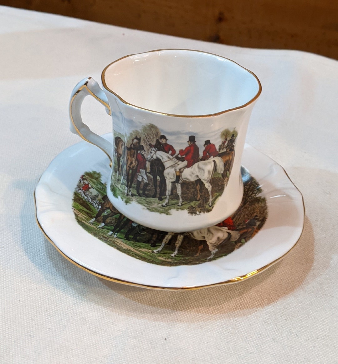 Vintage Cup and Saucer Set Hunt Meet Hammersly England 1970s - Etsy