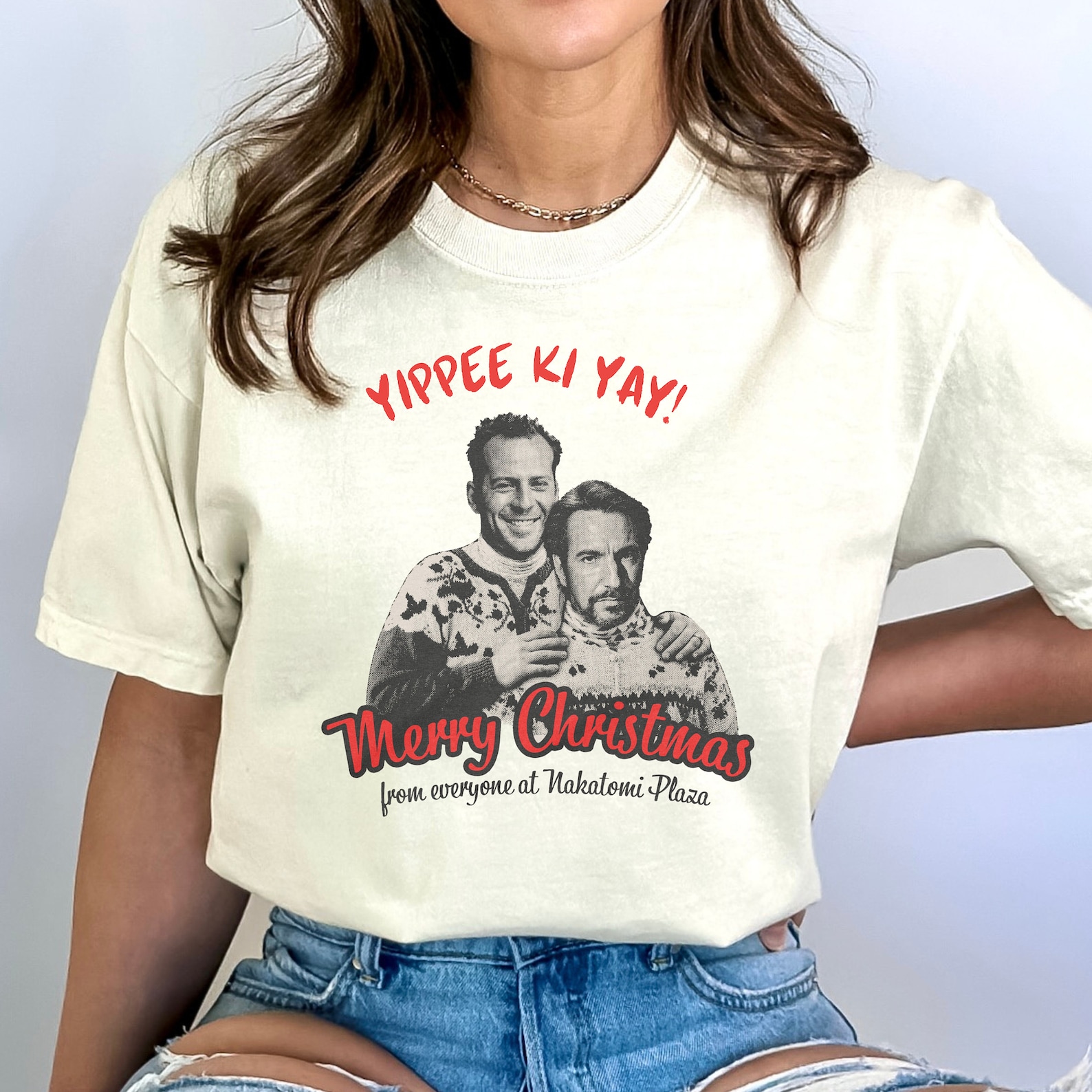 Die Hard Yippee Ki Yay Bruce Willis Nakatomi Plaza Funny Christmas Comfort Colors Shirt Short ...