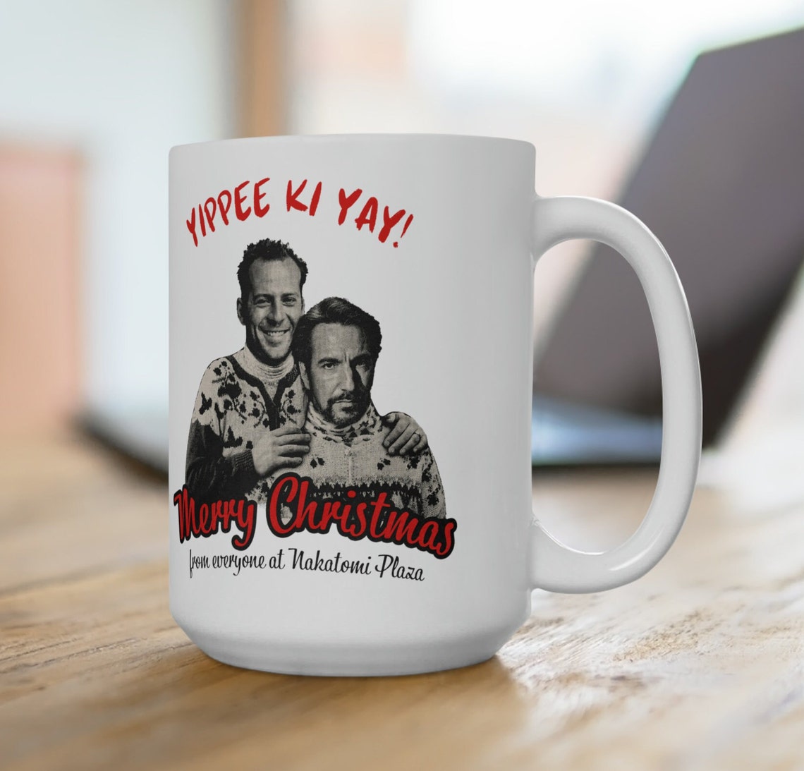 Die Hard Yippee Ki Yay Bruce Willis Nakatomi Plaza Funny Christmas 90's Movie Vintage Aesthetic ...