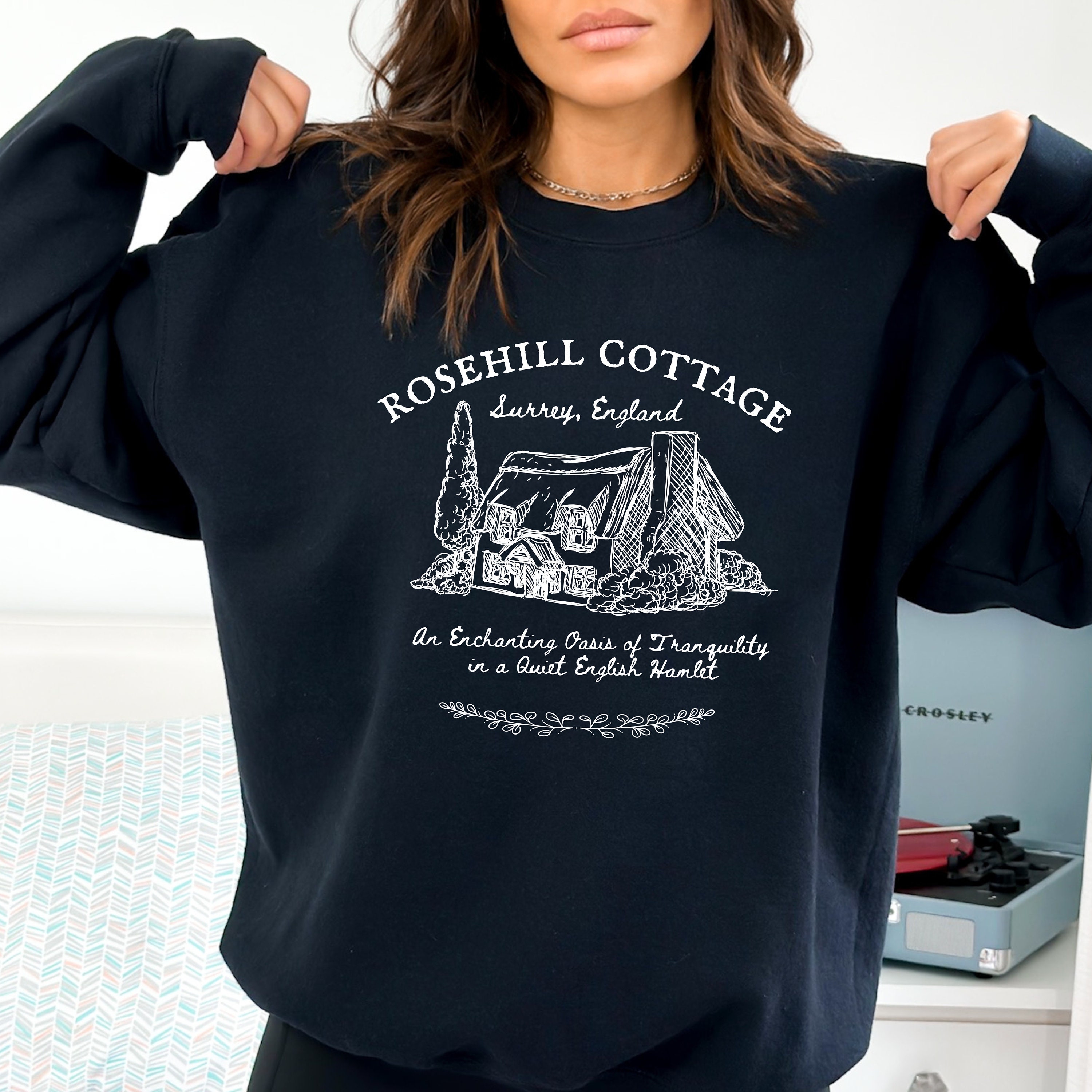 The Holiday Movie Merch Nancy Meyers Sweatshirt Hoodie Rosehill Cottage ...
