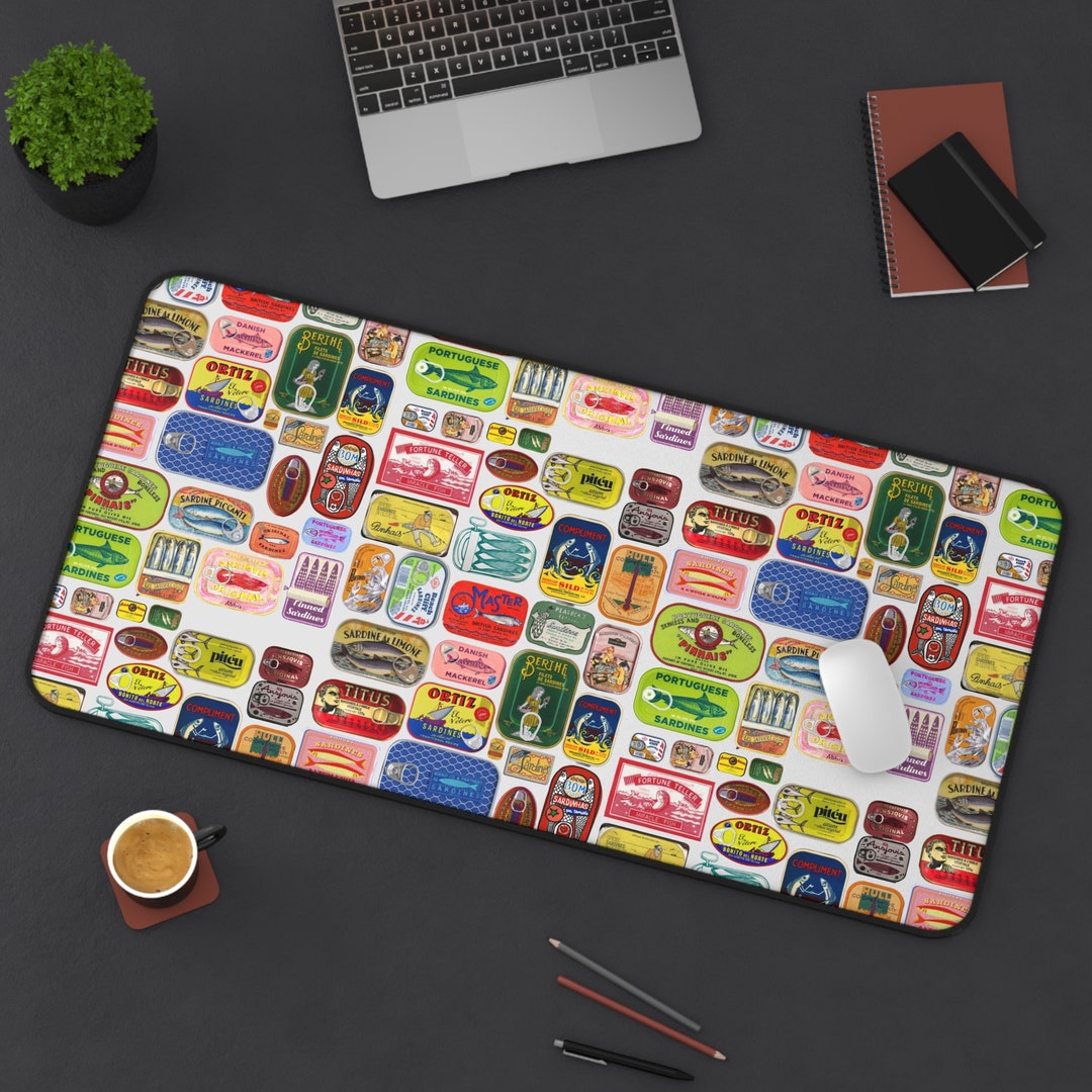 Tinned Fish Sardines Trendy Chic Foodie Gift Large Mouse Pad Office ...