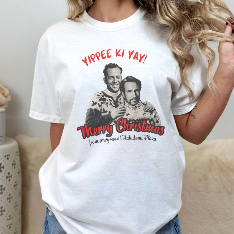 Die Hard Yippee Ki Yay Bruce Willis Nakatomi Plaza Funny Christmas Comfort Colors Shirt Short ...