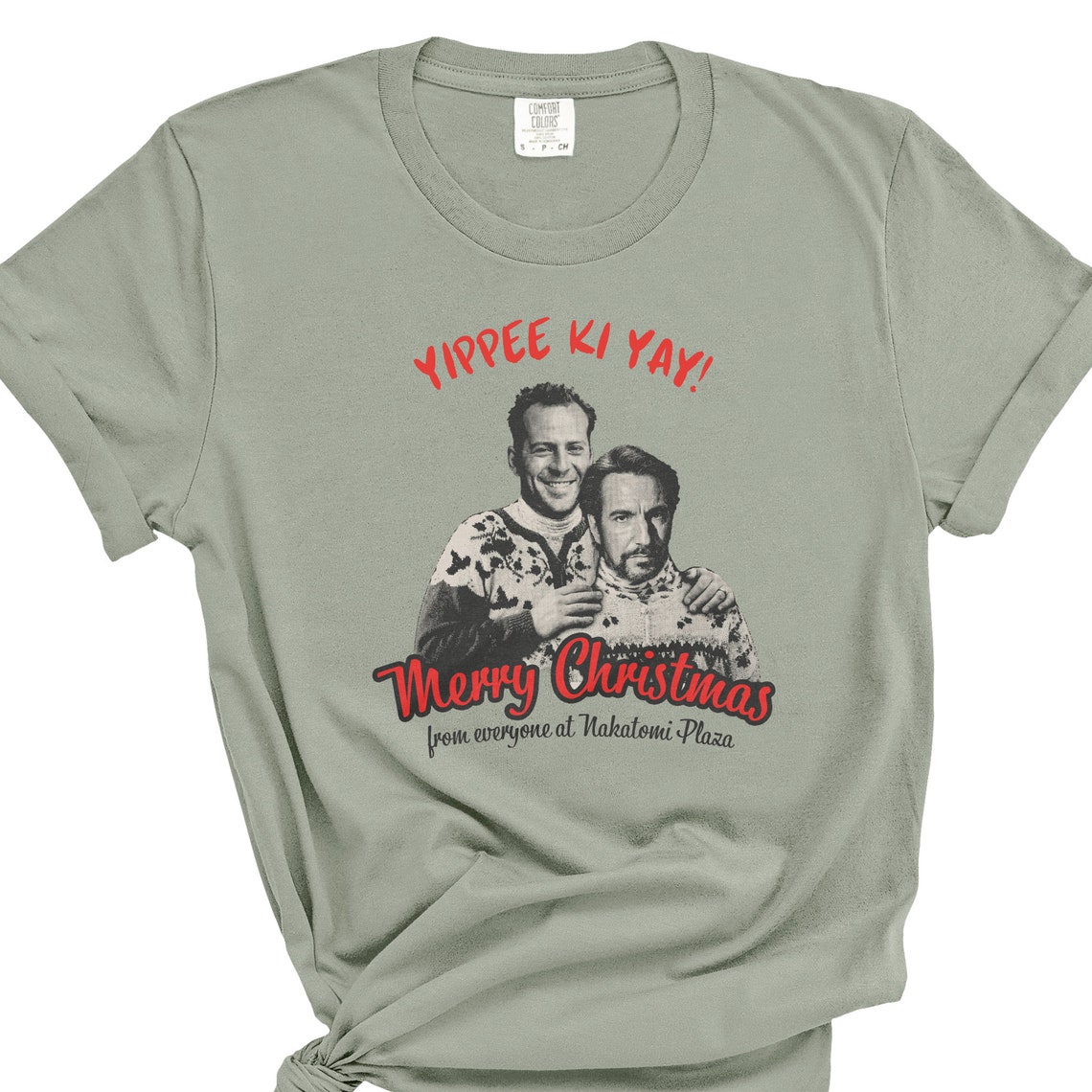 Die Hard Yippee Ki Yay Bruce Willis Nakatomi Plaza Funny Christmas Comfort Colors Shirt Short ...