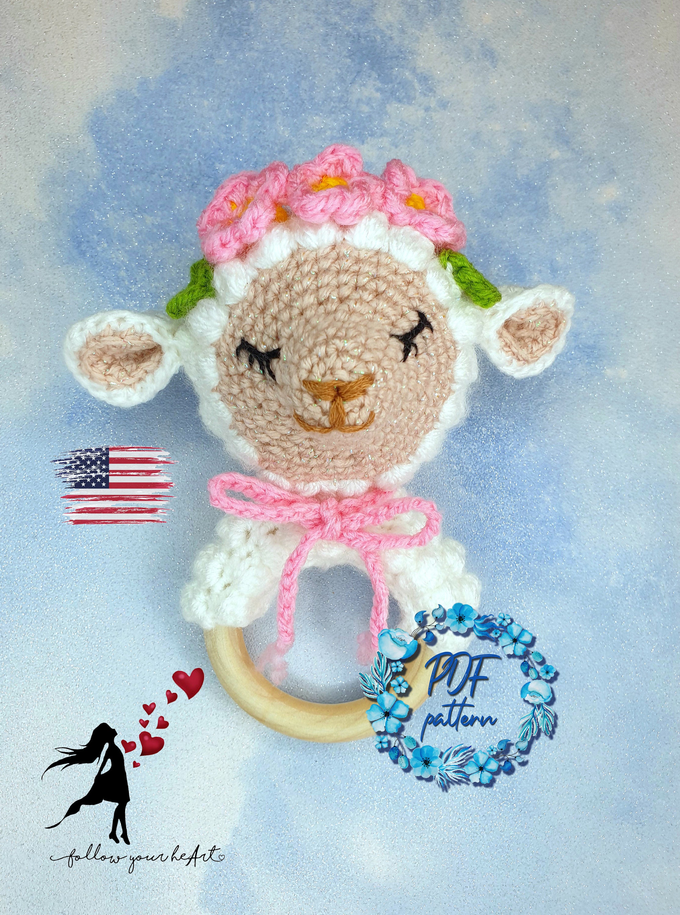 CROCHET PATTERN Amigurumi Baby Rattle/ Teething Ring. Sheep/ - Etsy