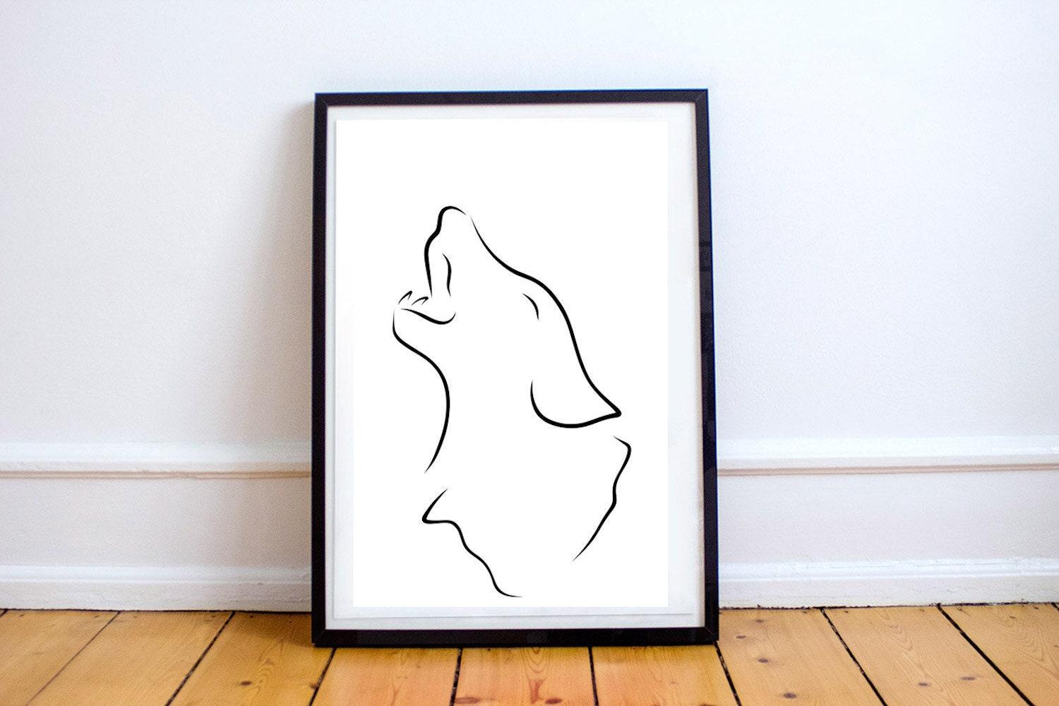 Wolf Line Art Wolf Print Abstract Animal Wall Decor | Etsy