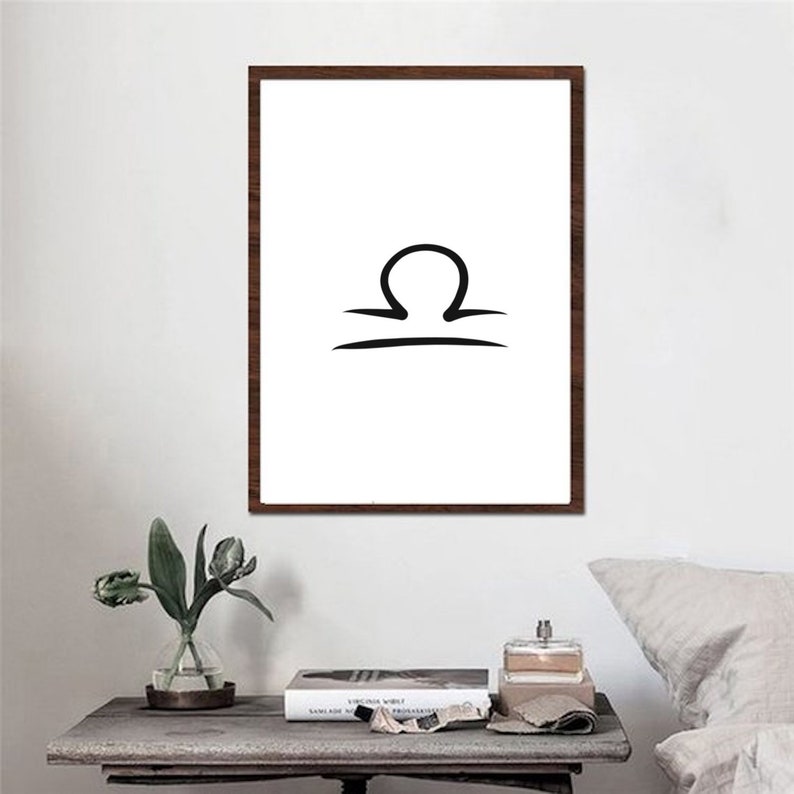 Libra Line Art Libra Print Zodiac Print Abstract Astrology - Etsy