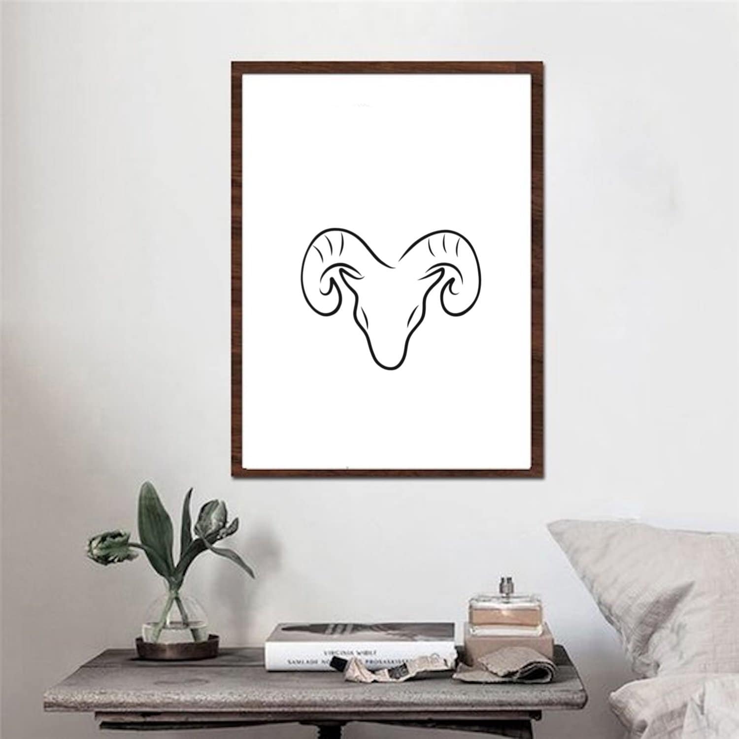 Aries Line Art, Aries Print, Zodiac Print, Abstract, Astrology Wall ...