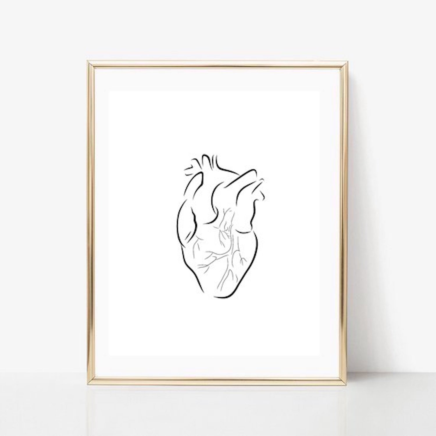 Heart Line Art, Heart Print, Abstract Hearts Wall Decor, Minimalist Art ...