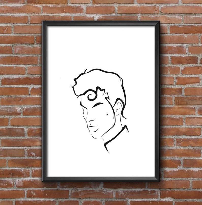 Prince Line Art Prince Print Abstract Prince Wall Decor - Etsy
