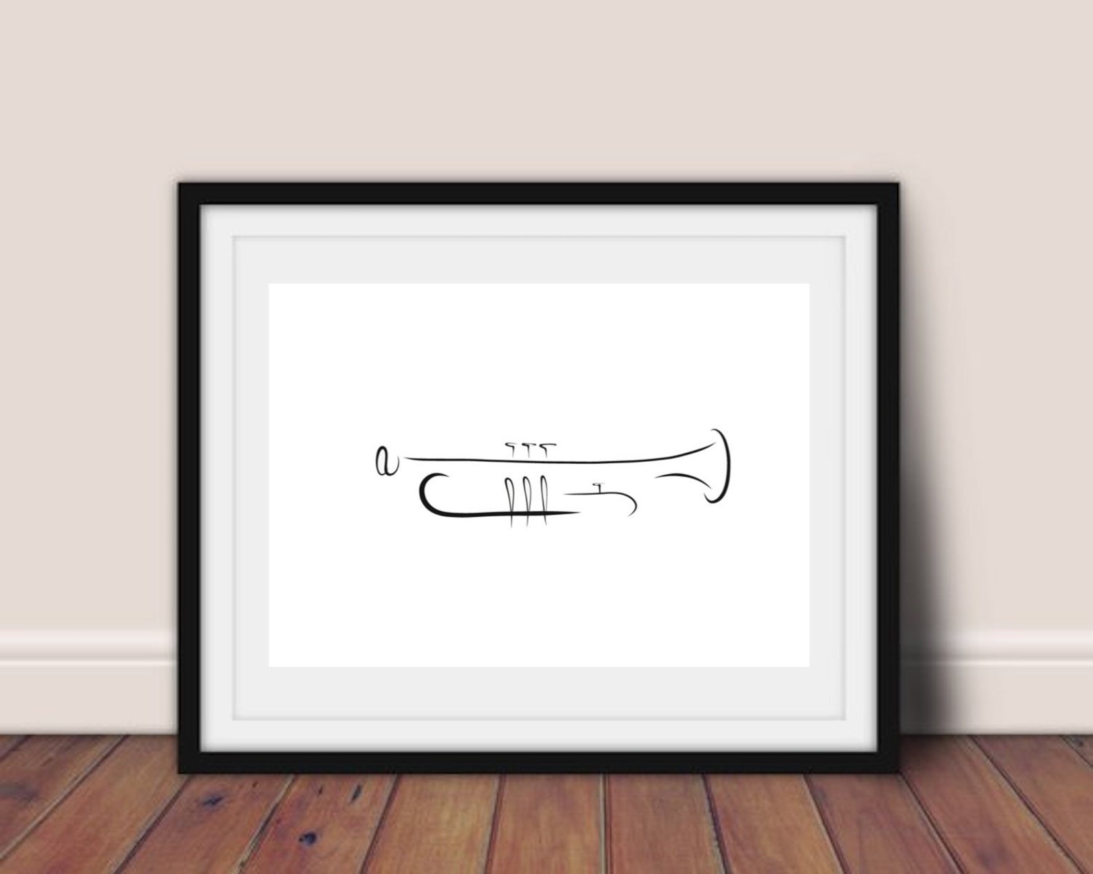 Trumpet Line Art, Trumpet Print, Abstract Trumpet Wall Decor ...