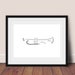 Trumpet Line Art, Trumpet Print, Abstract Trumpet Wall Decor ...