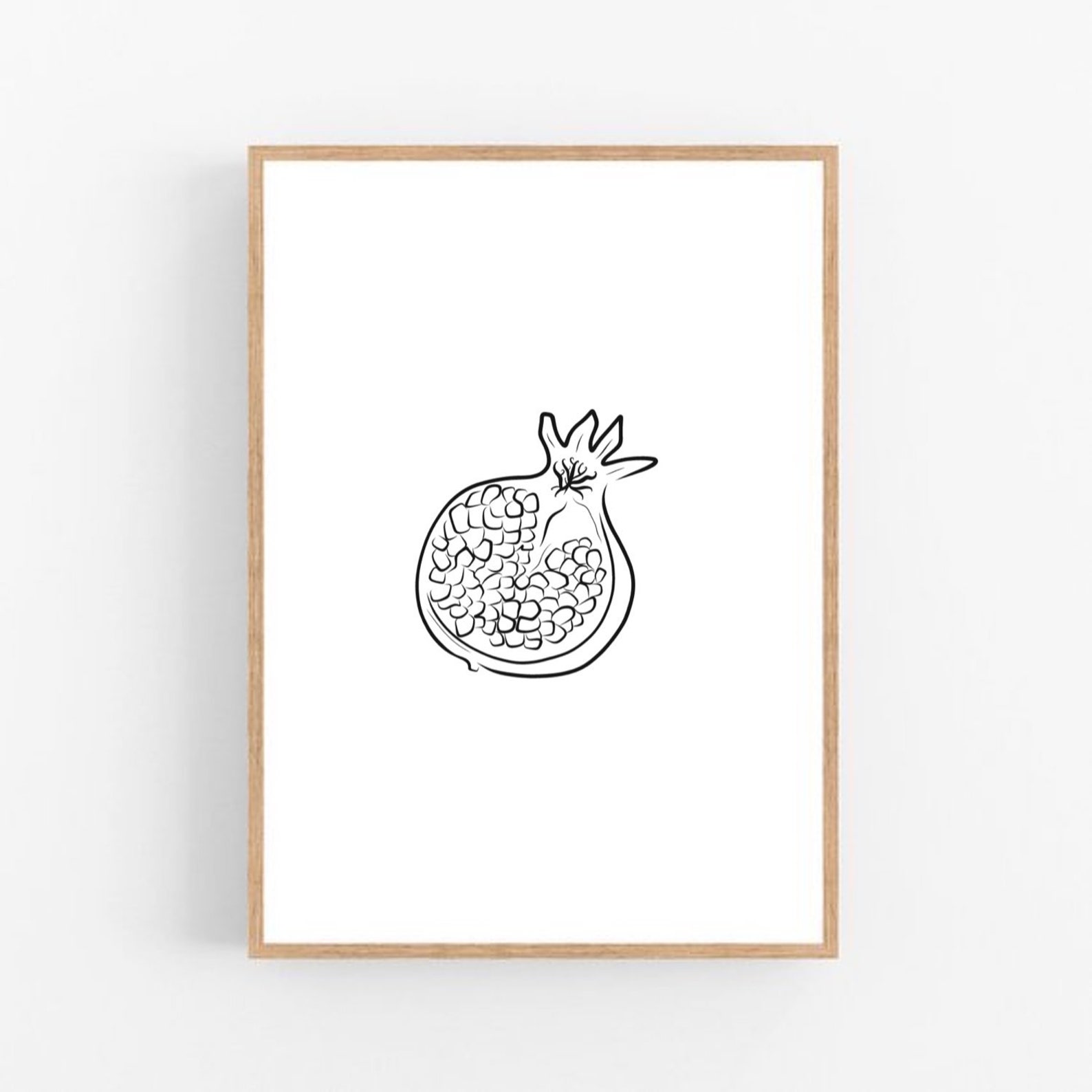 Pomegranate Line Art, Pomegranate Print, Abstract Pomegranate Wall ...