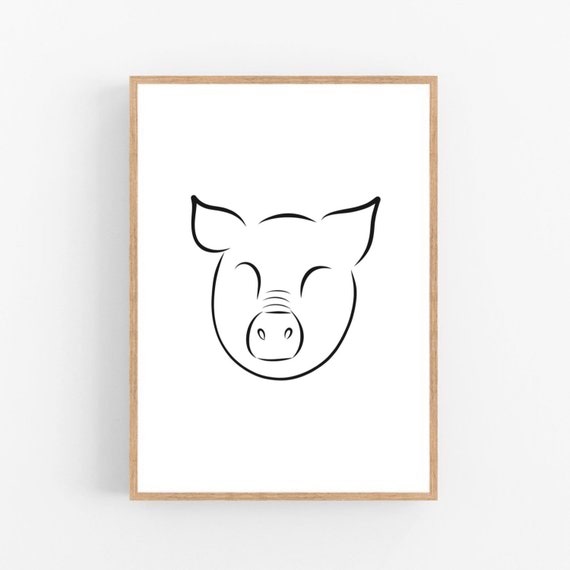 Simple Pig Outline