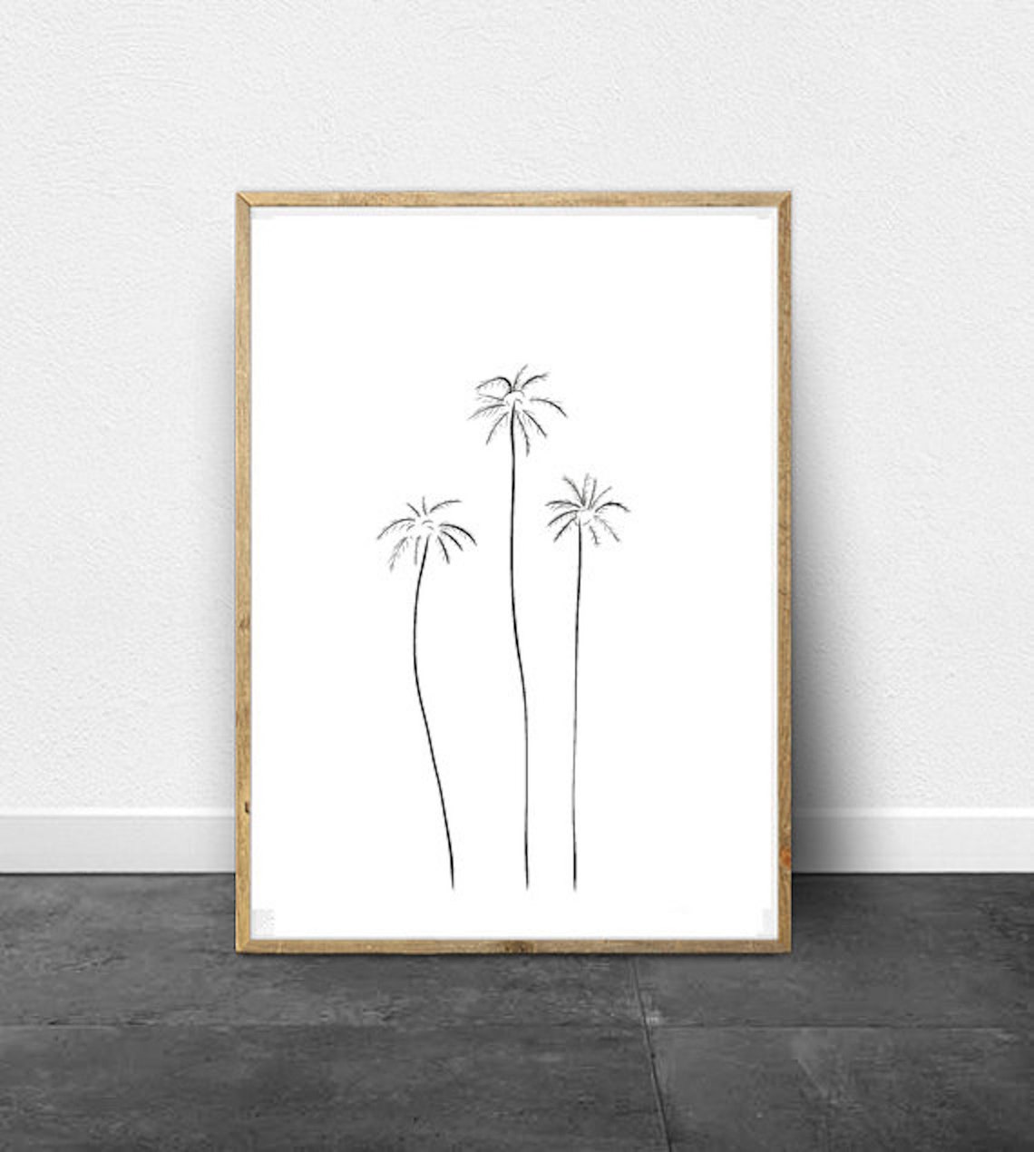 Palm Tree Line Art Palm Tree Print Abstract Palm Wall Decor | Etsy
