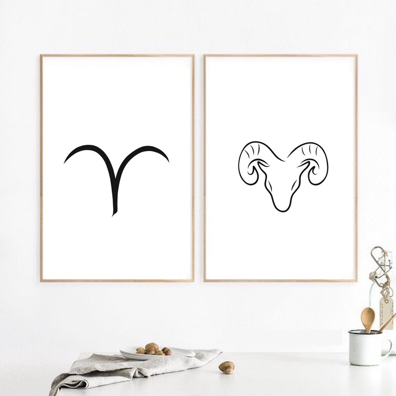 Aries Line Art Aries Print Zodiac Print Abstract Astrology - Etsy