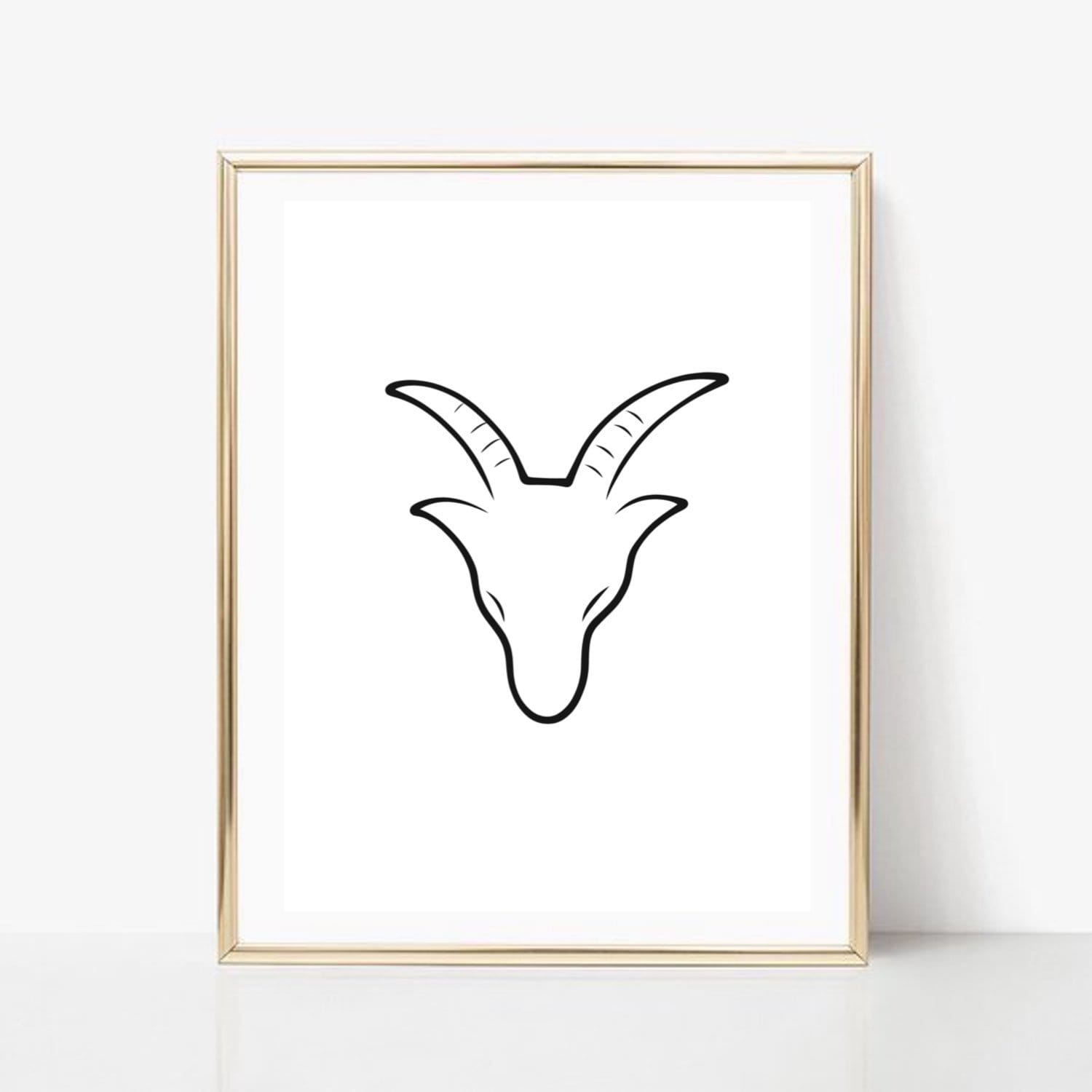 Capricorn Line Art Capricorn Print Zodiac Print Abstract | Etsy