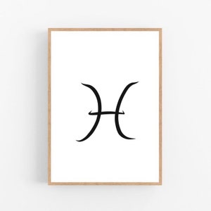 Pisces Line Art, Pisces Print, Zodiac Print, Abstract, Astrology Wall ...