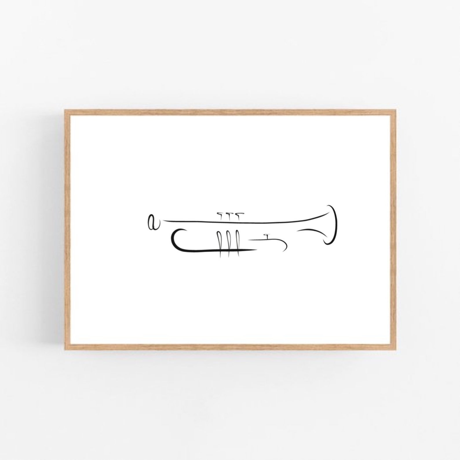 Trumpet Line Art, Trumpet Print, Abstract Trumpet Wall Decor ...