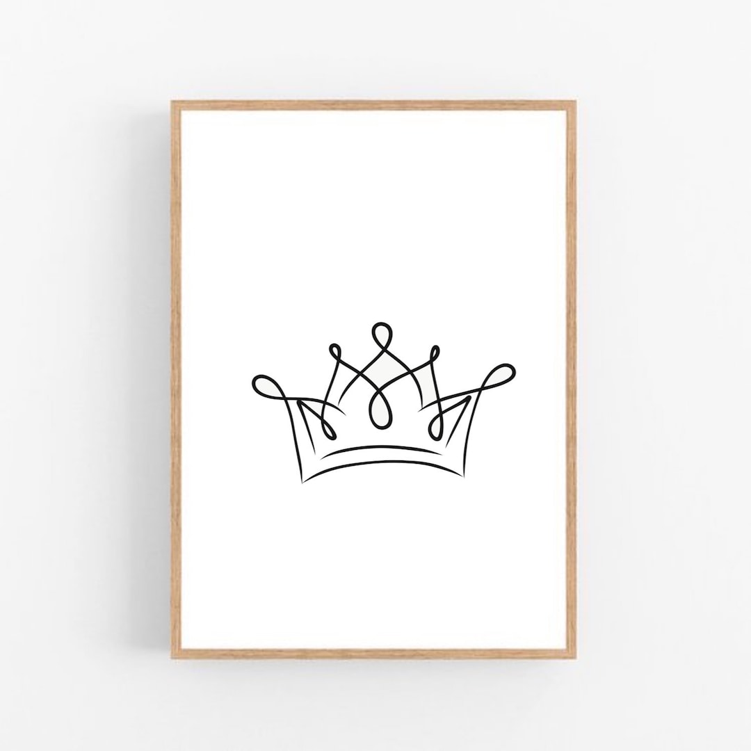 Crown Line Art, Crown Print, Abstract Crown Wall Decor, Minimalist Art ...