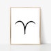 Aries Line Art, Aries Print, Zodiac Print, Abstract, Astrology Wall ...