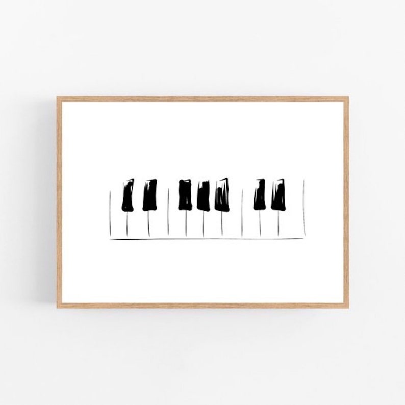 Keyboard Line Art, Piano Print, Abstract Piano Wall Decor, Minimalist ...