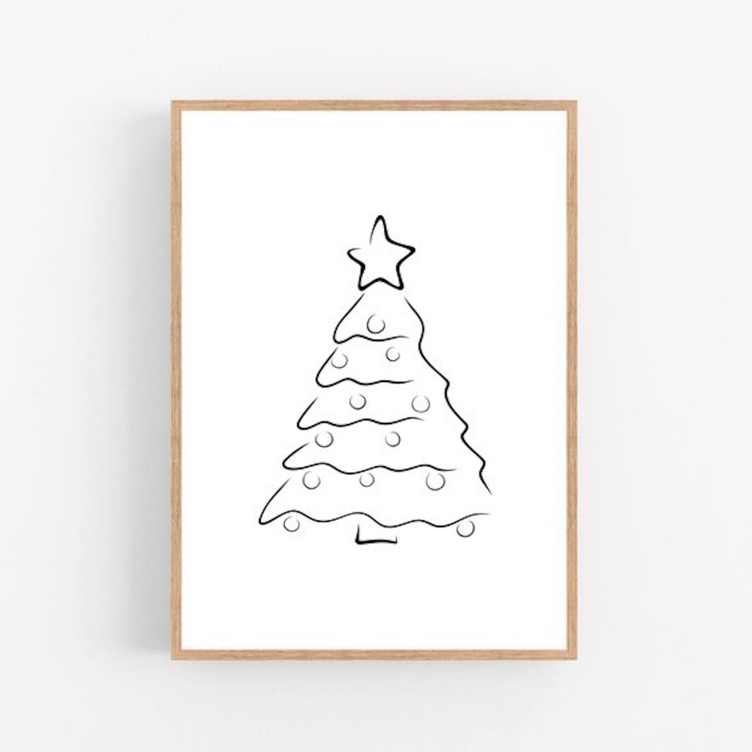 Christmas Tree Line Art Christmas Tree Print Abstract | Etsy