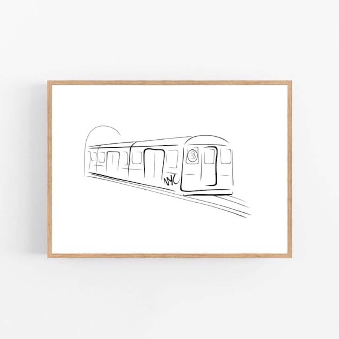 Subway Line Art, Train Print, Abstract New York Wall Decor, Minimalist ...