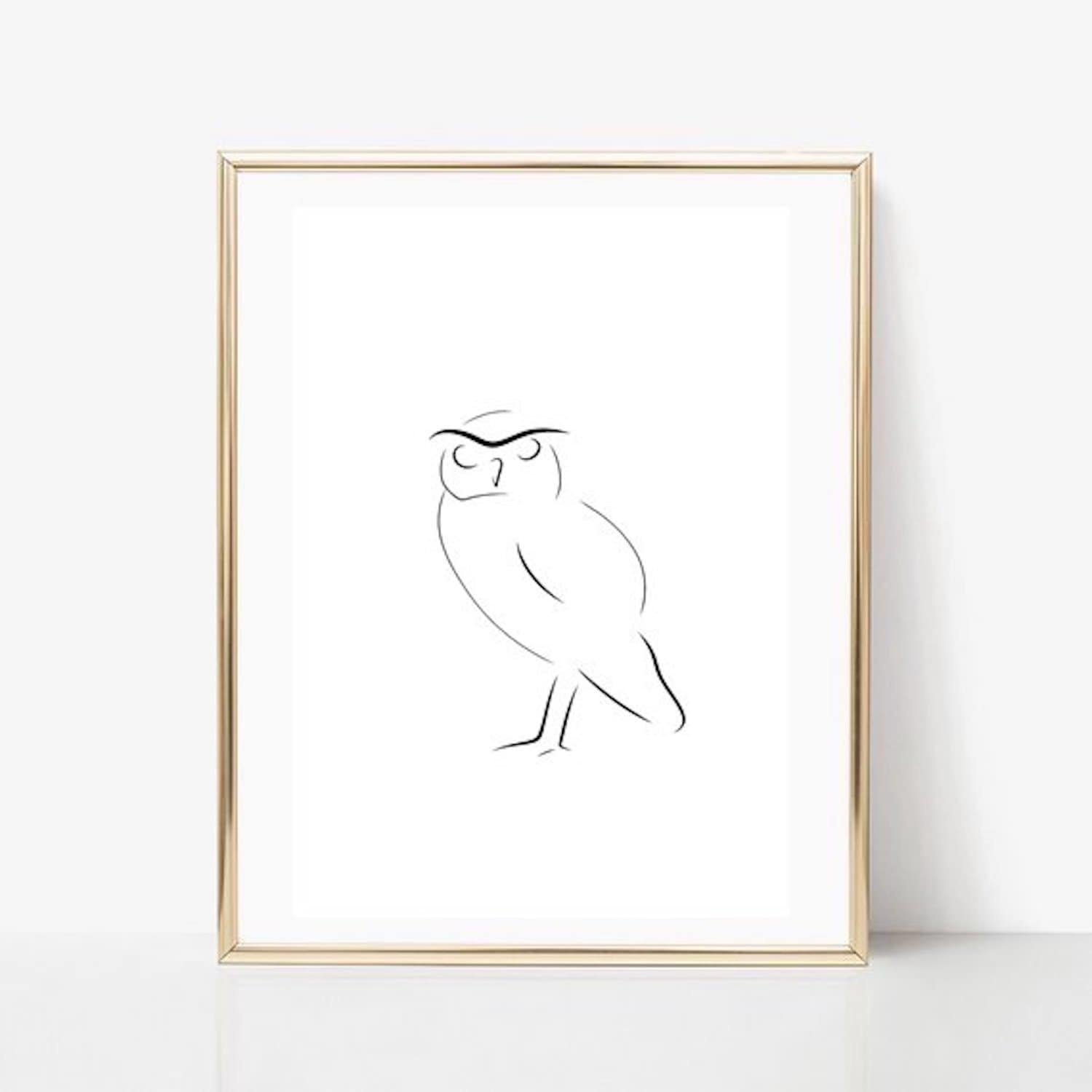 Owl Line Art, Owl Print, Abstract Owls Wall Decor, Minimalist Art ...