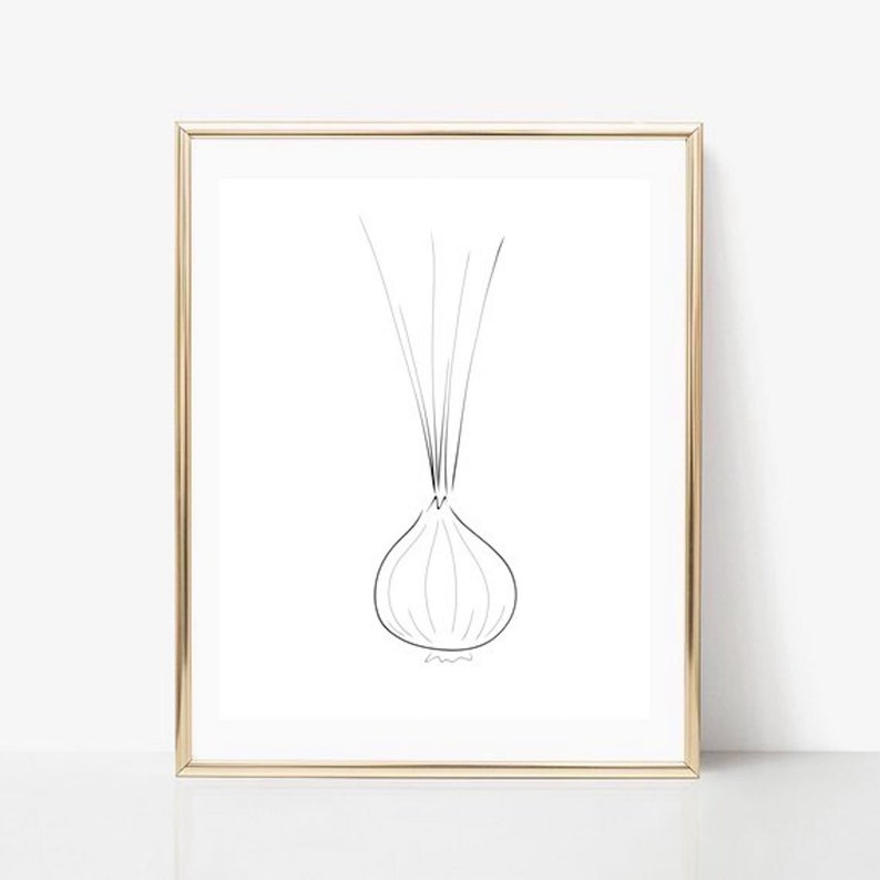 Onion Line Art Onion Print Abstract Food Wall Decor - Etsy Canada