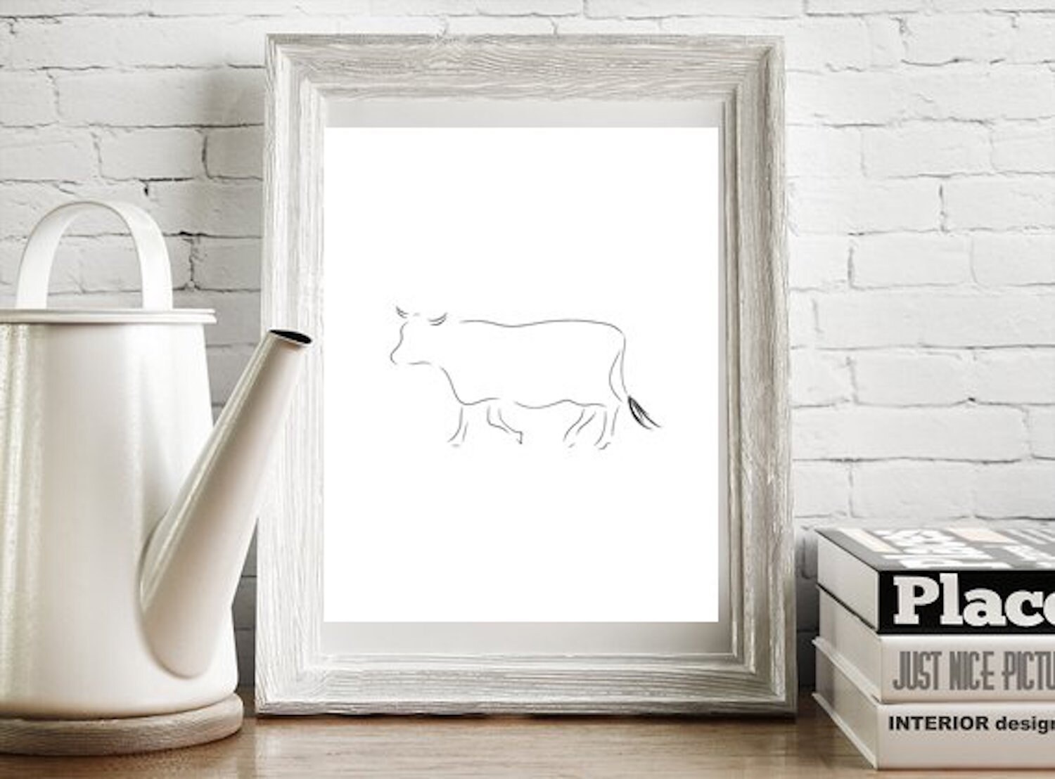 Cow Line Art, Cow Print, Abstract Farm Animal Wall Decor, Minimalist ...