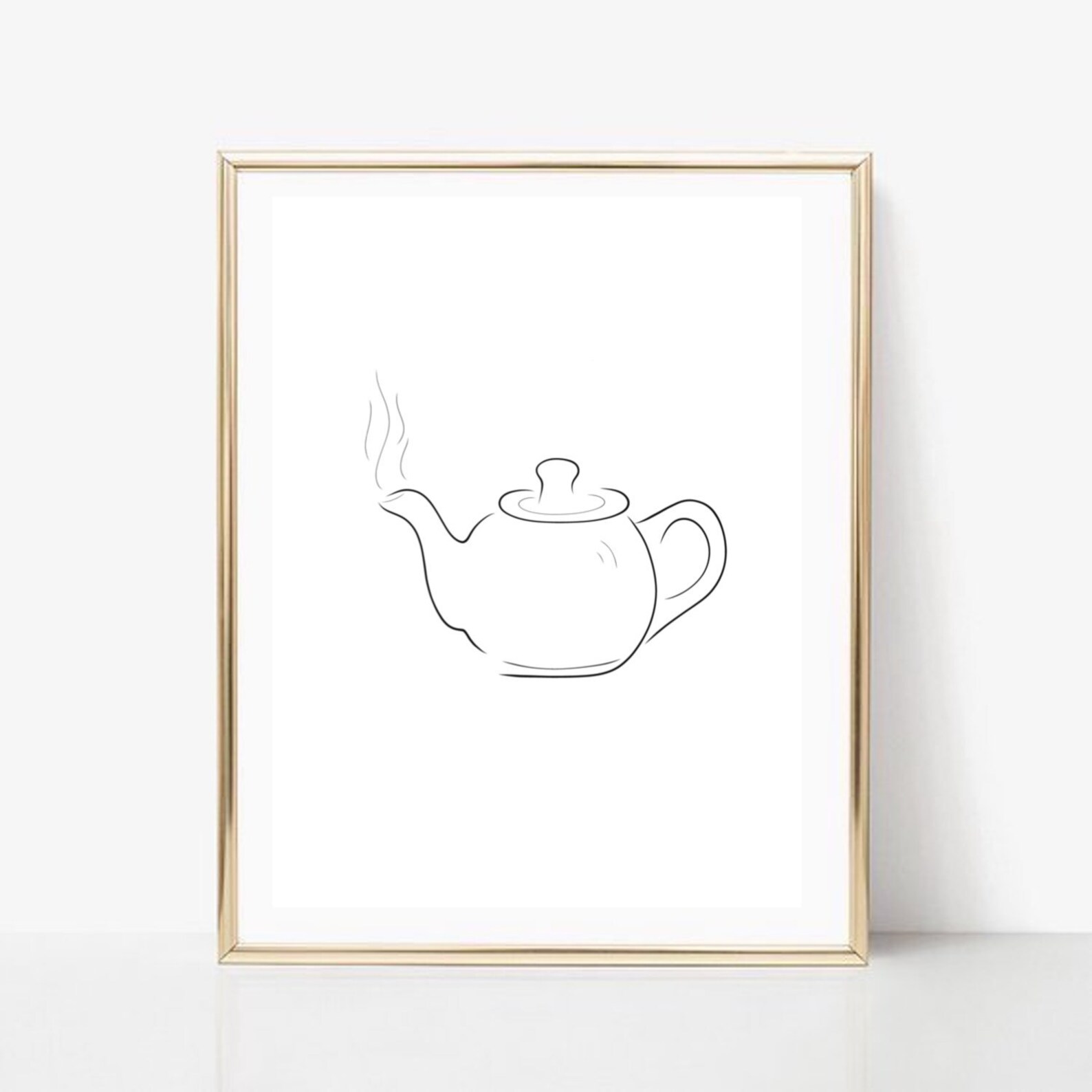Teapot Line Art Teapot Print Abstract Teapot Wall Decor | Etsy